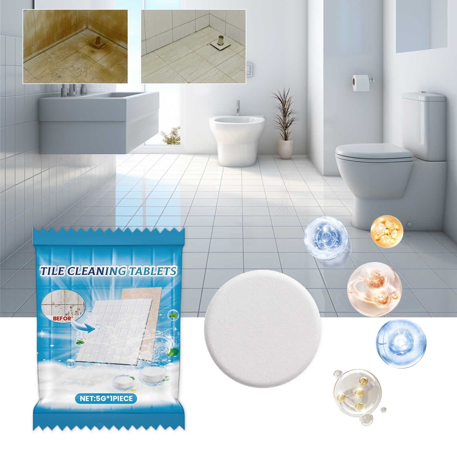Tile Cleaning Tablets | Lemon Scented Tile Cleaner | Removes Stains ...