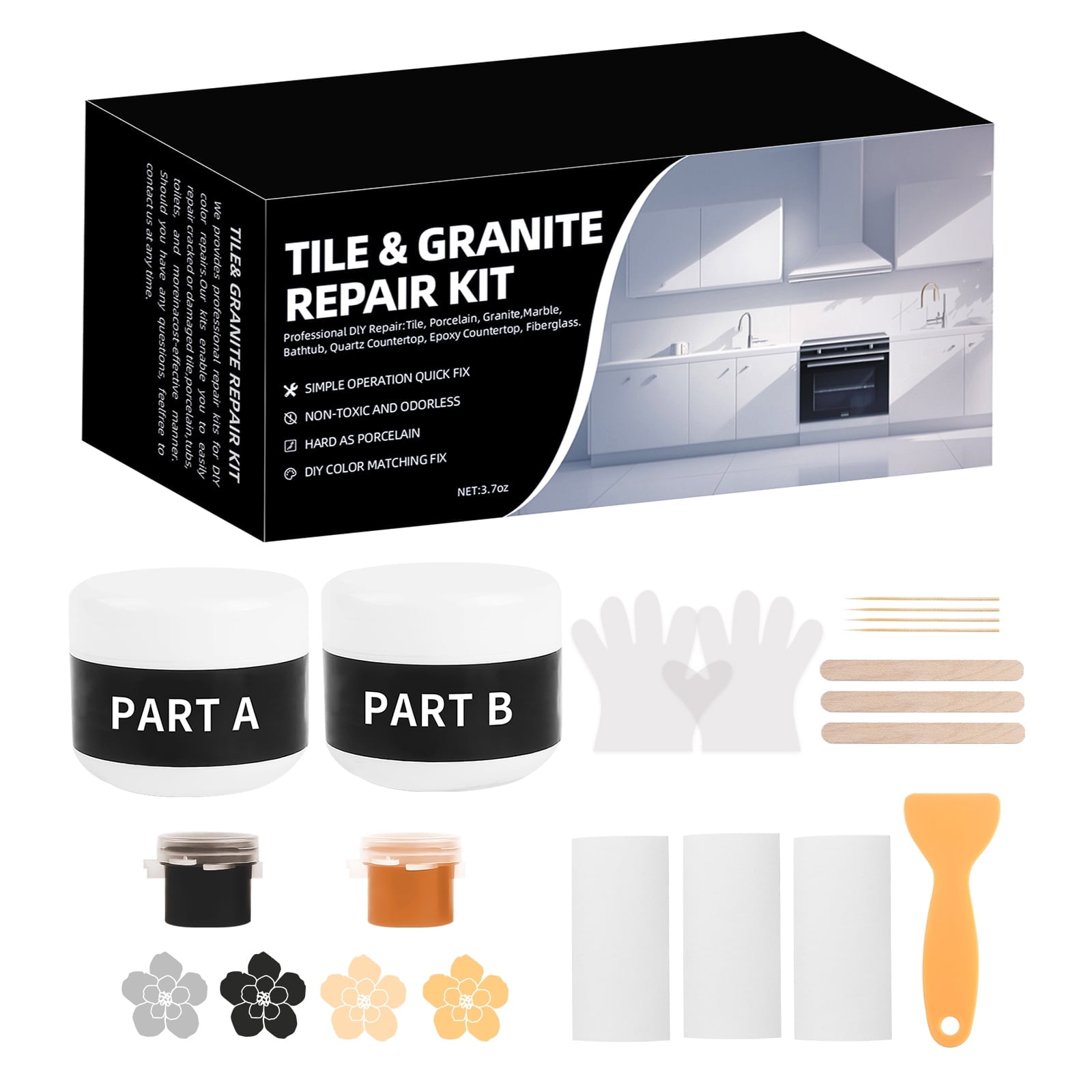 Tile and Fiberglass Tub Repair Kit, Marble and Granite Repair Kit ...