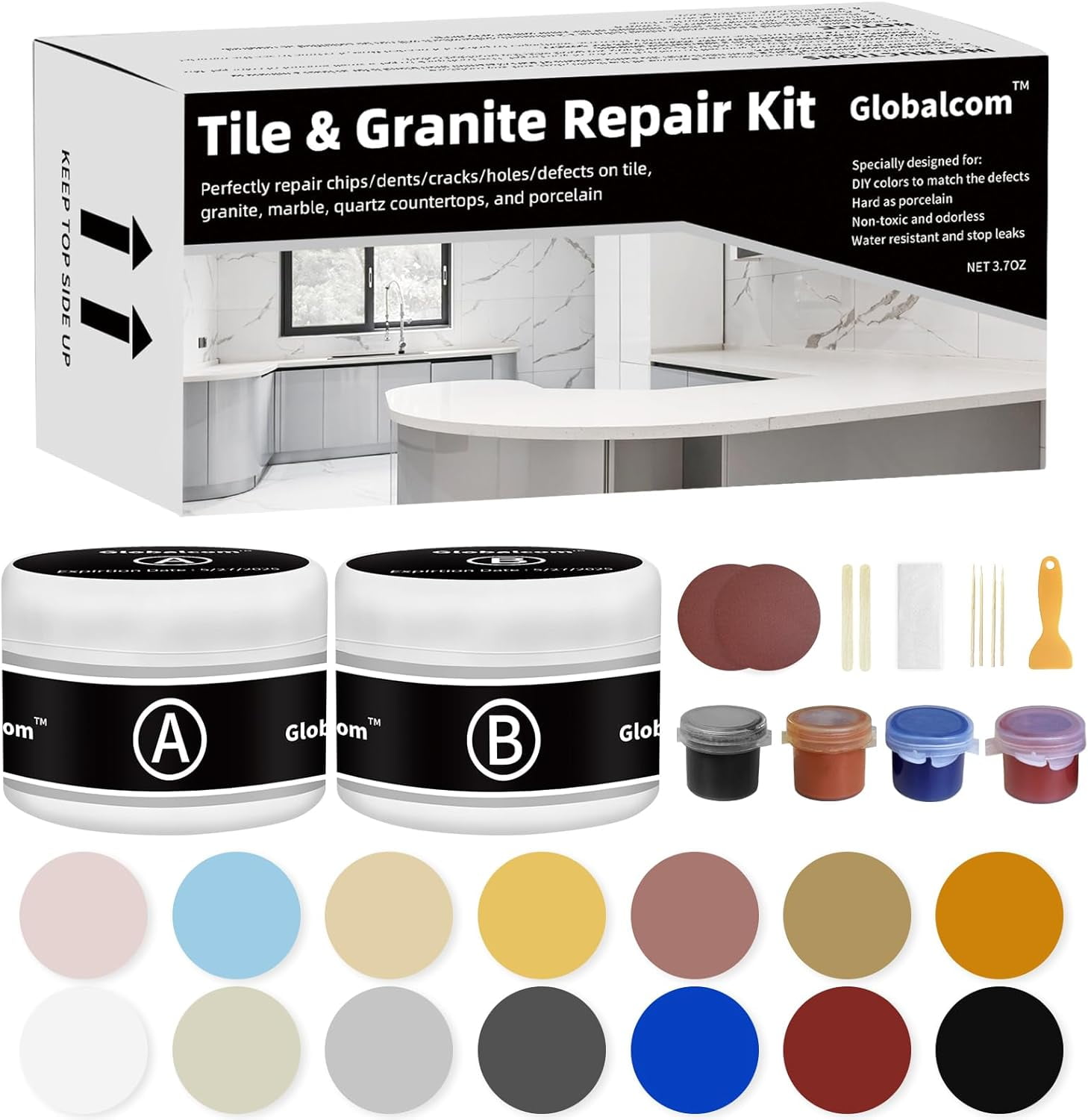 Tile and Granite/Marble Repair Kit, Porcelain Stone and Quartz ...