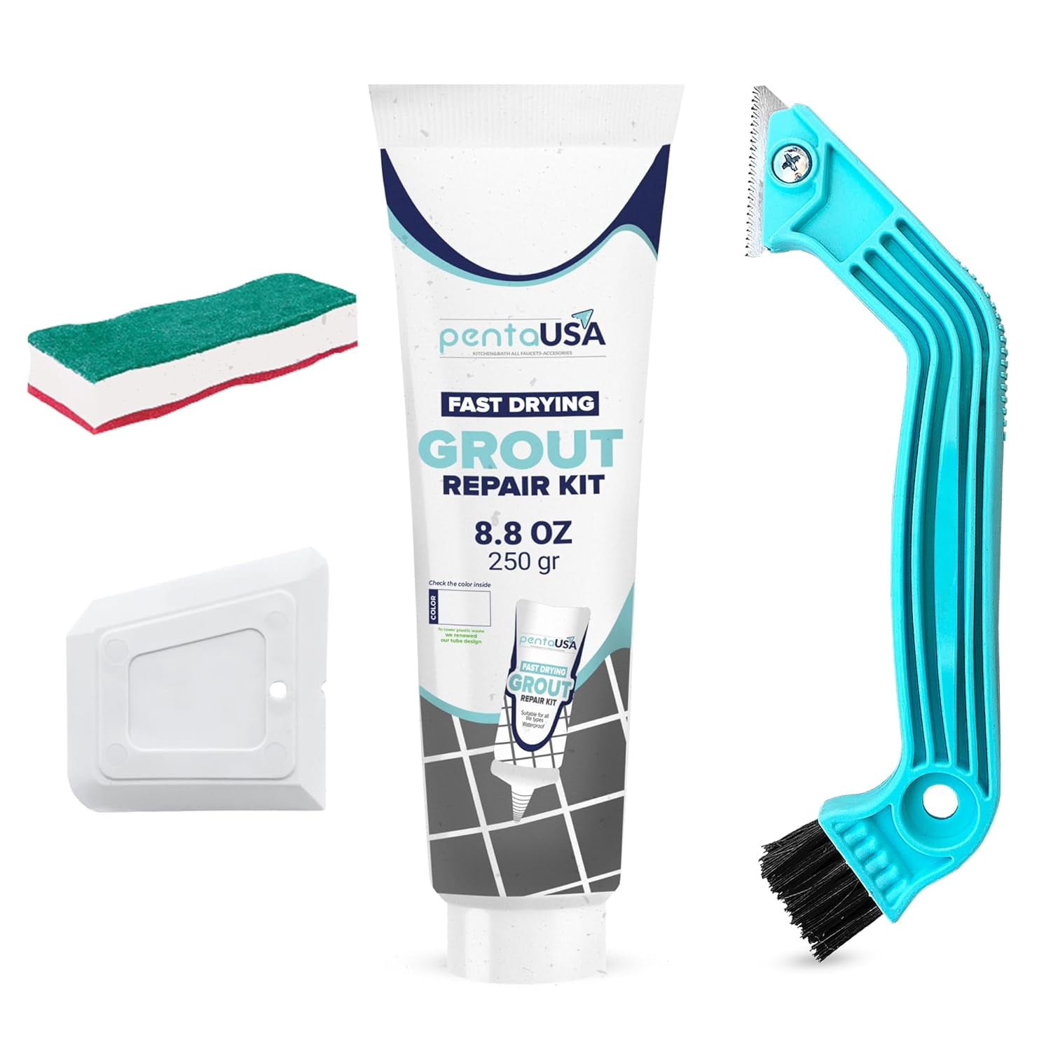 Tile Grout Repair Kit with Grout Removal Tool, Premix Grout Bundle Set ...