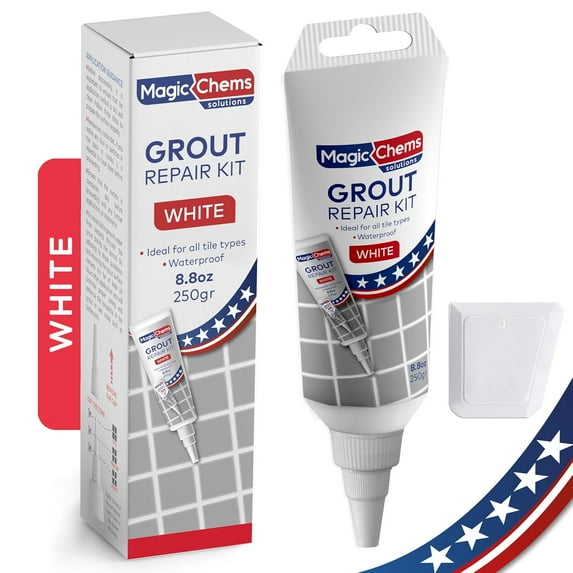 Tile Grout Repair, White 8.8 oz/250gr. Fast Drying Repair Kit, Filler ...
