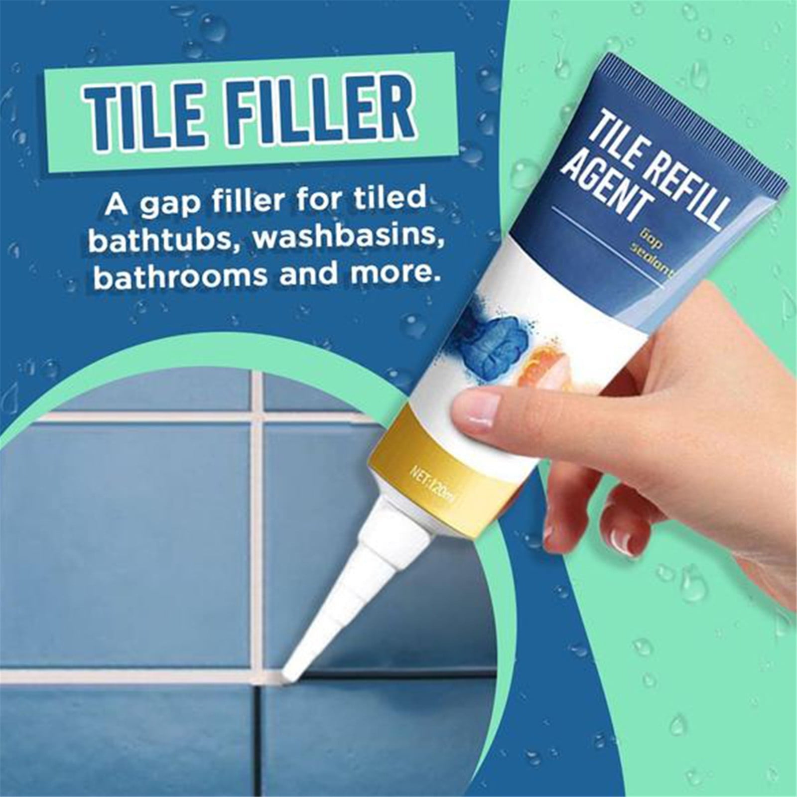 Tile Grout Repair & Restoring Agent, Bathroom Floor Sealer, White Grout ...