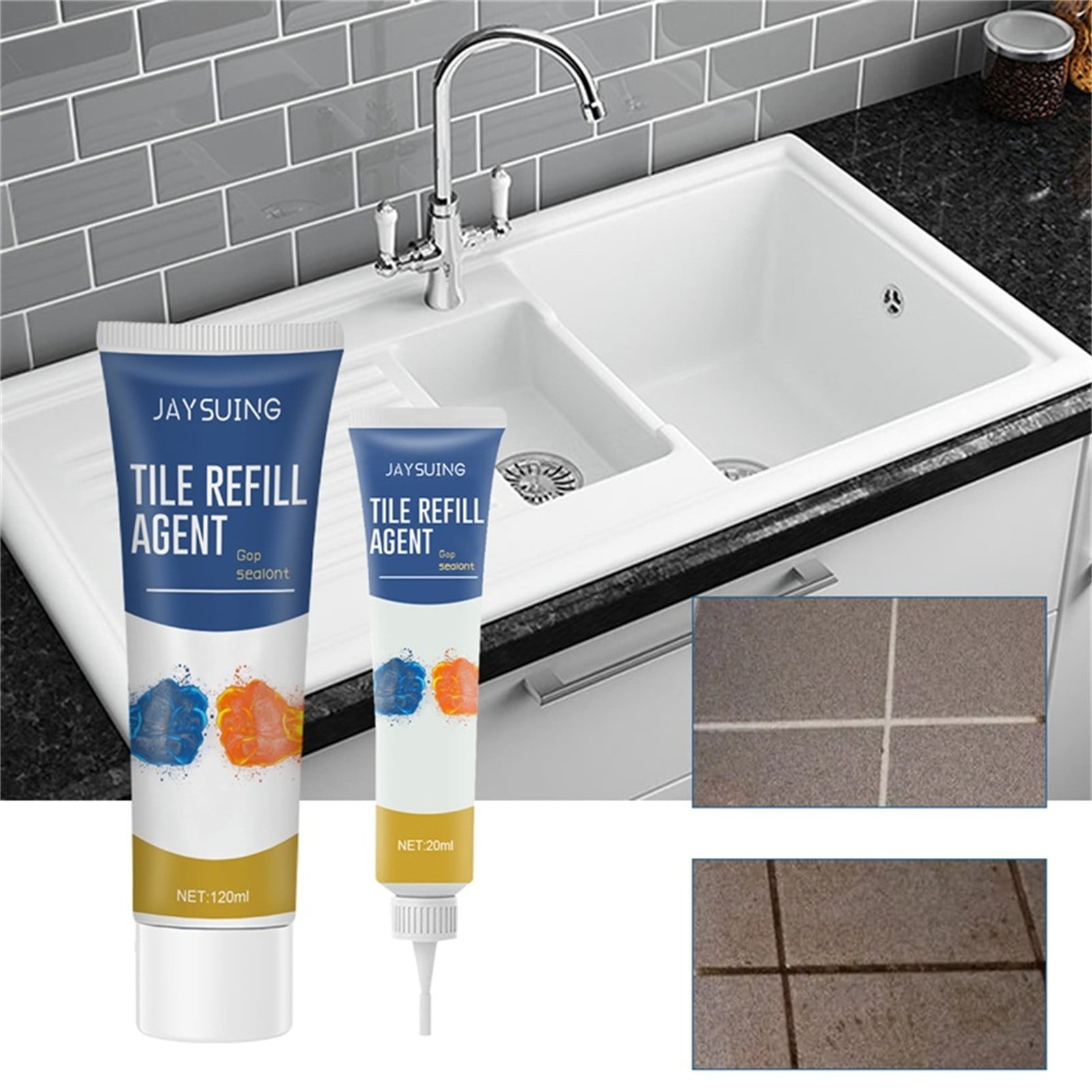 Tile Grout - White Grout Filler Repairs Renews Fills Tube, Fast Drying ...