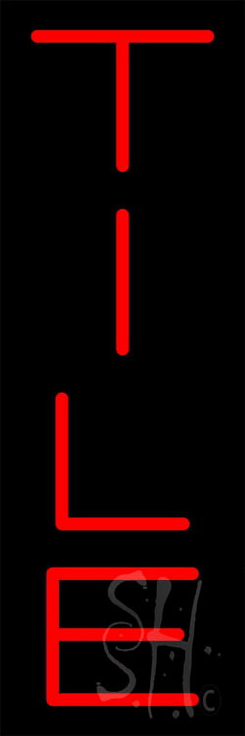 Tile LED Neon Sign 24" Tall x 8" Wide - inches Black Square Cut Acrylic ...