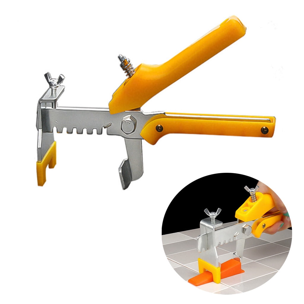 Tile Leveling Floor Pliers Tool | Heavy-Duty Steel Construction | Non-Slip PVC Handle | Angled ...