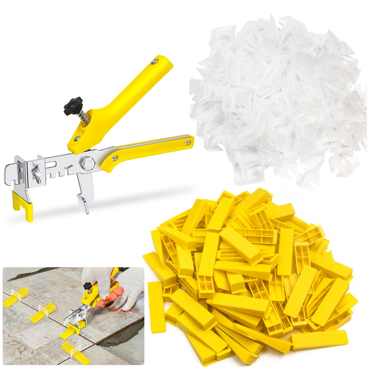 Tile Leveling System 1/8”Kit, 600pcs Tile Leveler Spacers Reusable ...