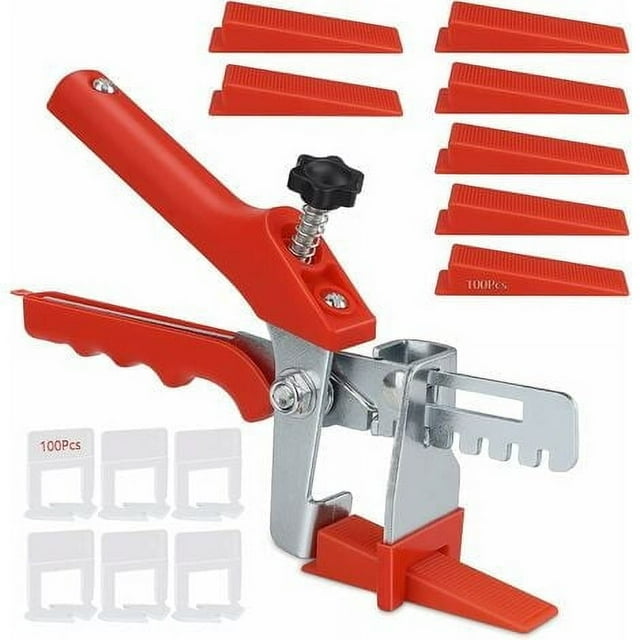 Tile Leveling System with 1 Plier + 100 Wedges + 100 Clips 3MM Tile ...