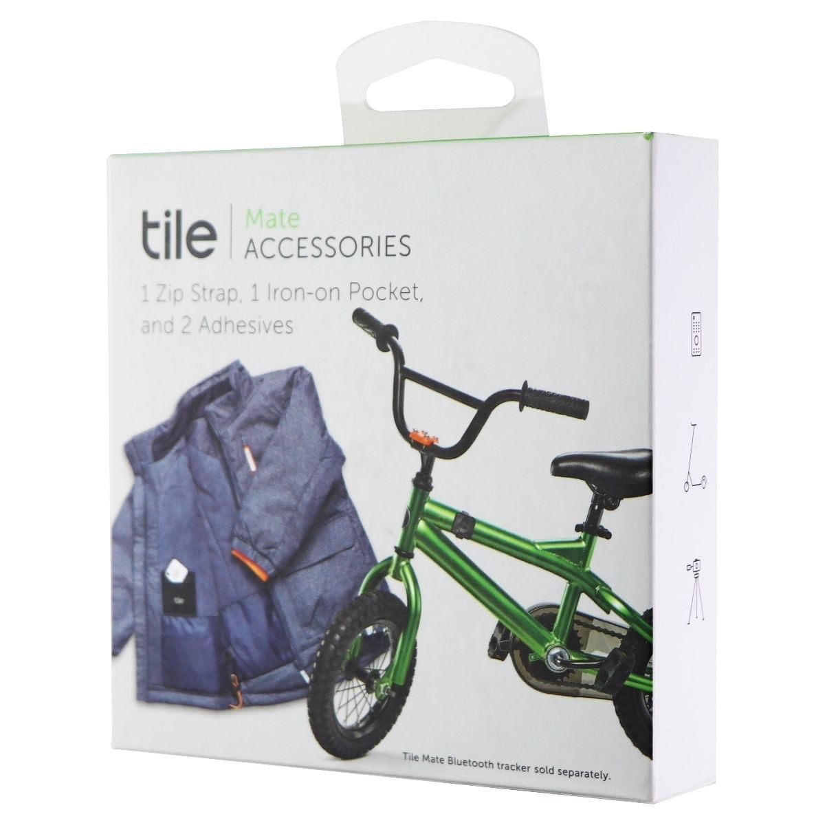 Tile Mate Accessories Pack with 1 Zip Strap, 1 Iron-on Pocket, and 2 ...