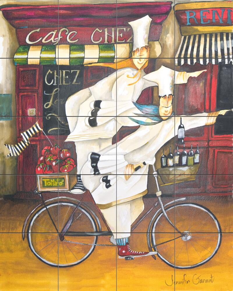 Tile Mural Kitchen Backsplash - Chefs On The Go - by Jennifer Garant ...