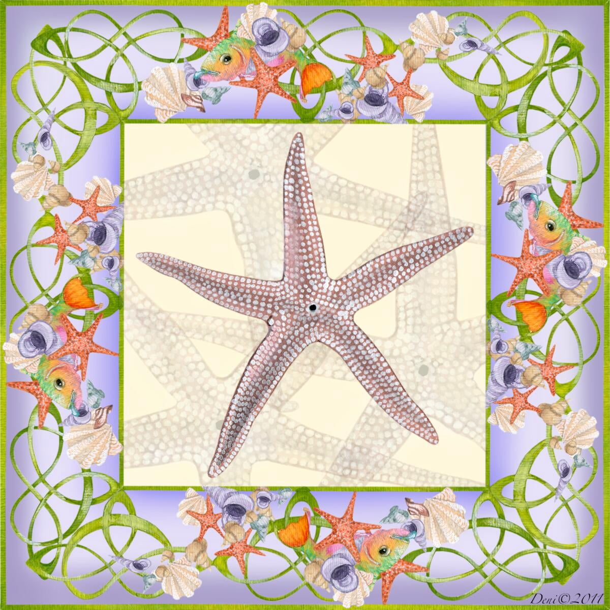 Tile Mural Kitchen Backsplash - Seashell Square 9 - by Denise Freeman ...