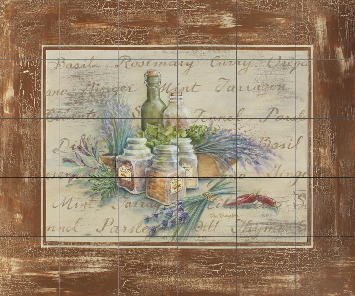 Tile Mural Kitchen Backsplash - Spicy with Border-RB - by Rita ...