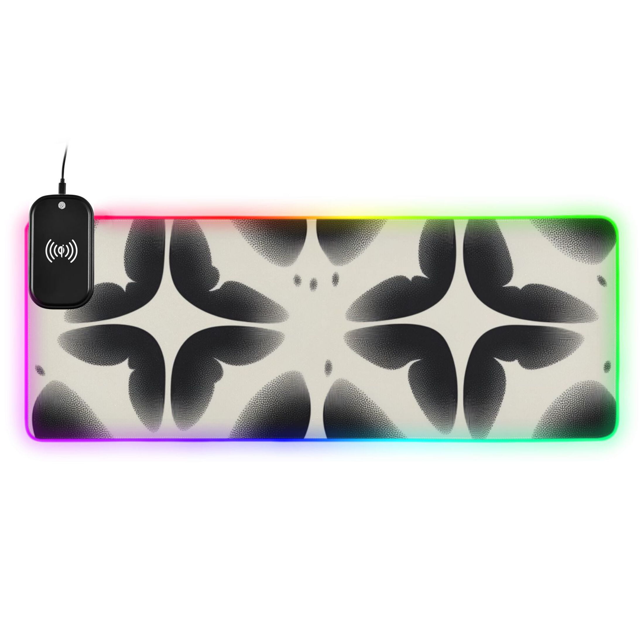 Tile Patterns Wireless Charging RGB Gaming Mouse Pad Large Keyboard Mat ...