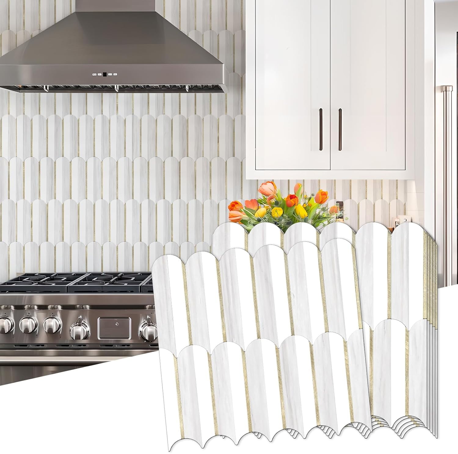 Tile Peel and Stick Backsplash Seamless Tile,10-Sheet Stick on ...