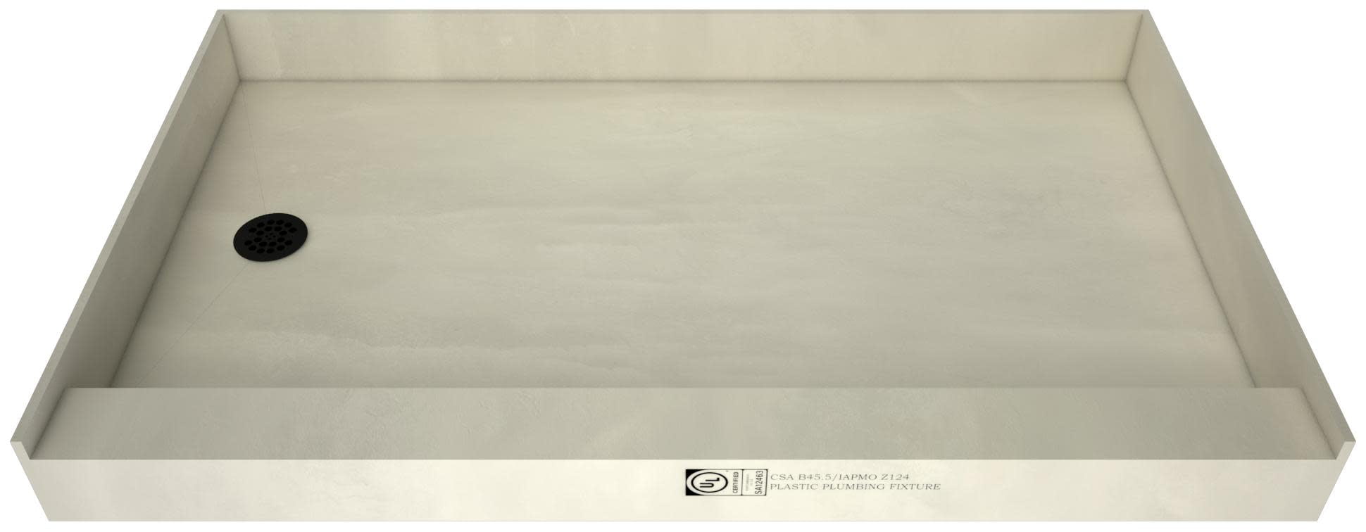 Tile Redi 3060L-Pvc Redi Base 60" X 30" Rectangular Shower Base - Black ...