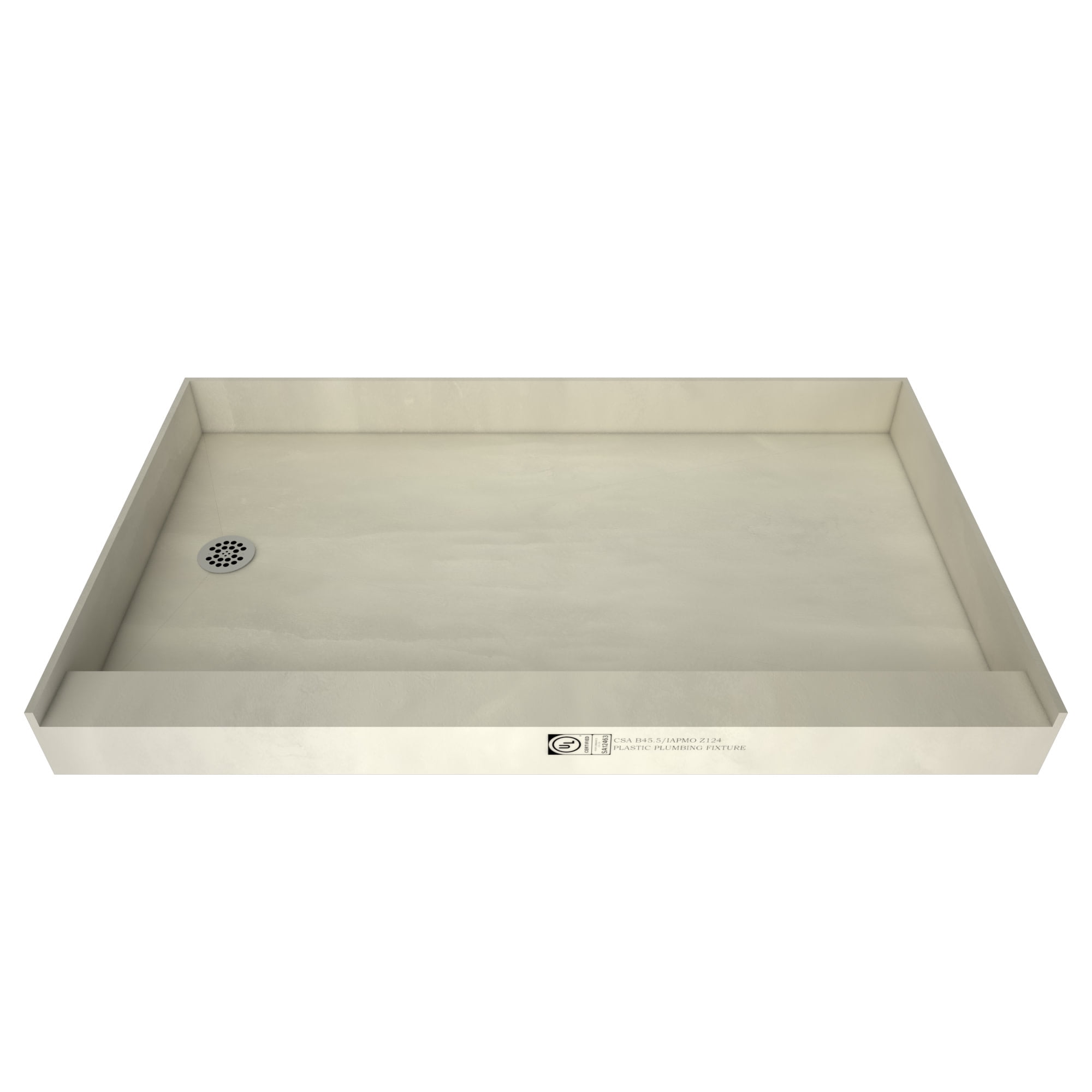 Tile Redi 3460L 34 X 60" Redi Base Single Curb Shower Pan - Chrome ...