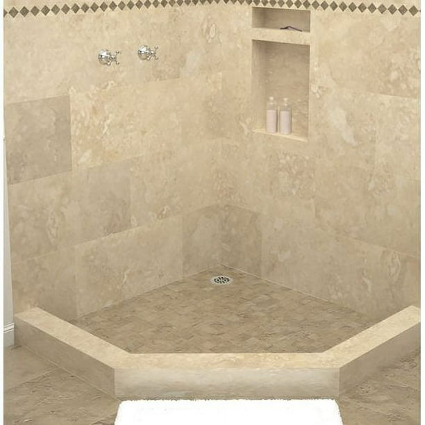 Tile Redi P36neo-Pvc Redi Neo 36" X 36" Neo-Angle Shower Base - Chrome ...