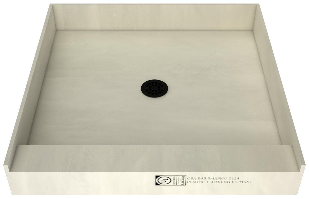 Tile Redi P4848cpvc Redi Base 48" X 48" Square Shower Base - Black ...