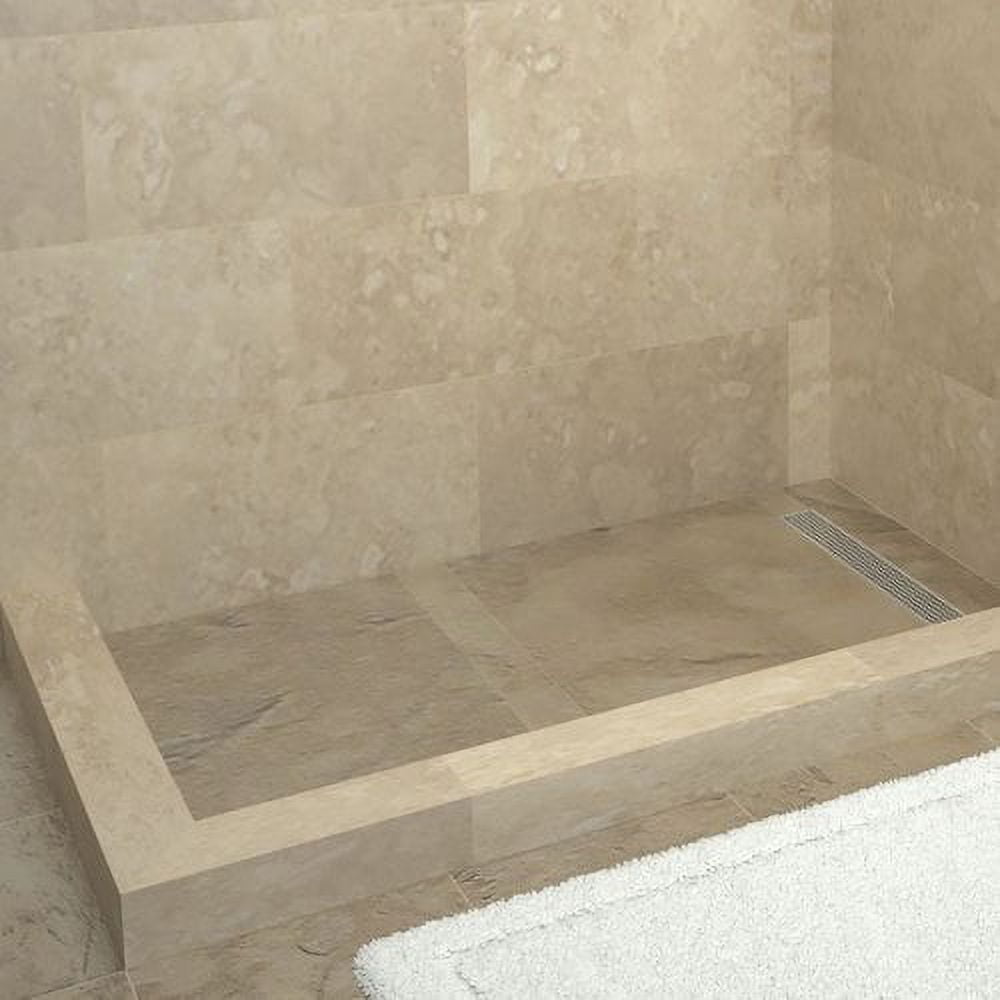 Tile Redi Plank Pitch Double Threshold Shower Base with Drain Grate ...