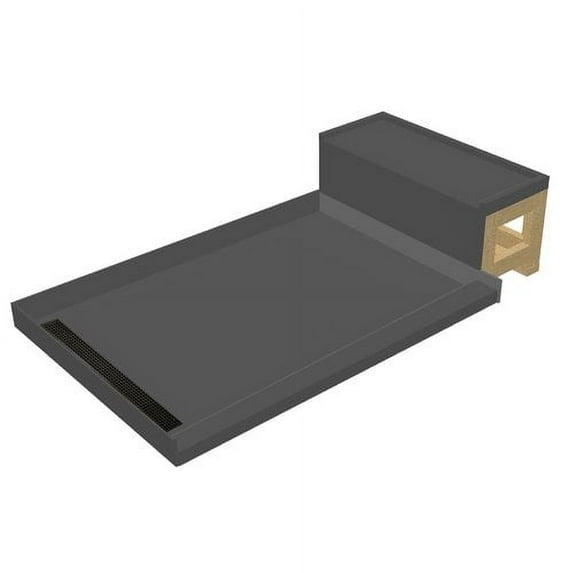 Tile Redi Rt3448l-Rb34-Kit Base'n Bench 60" X 34" Rectangular Shower ...