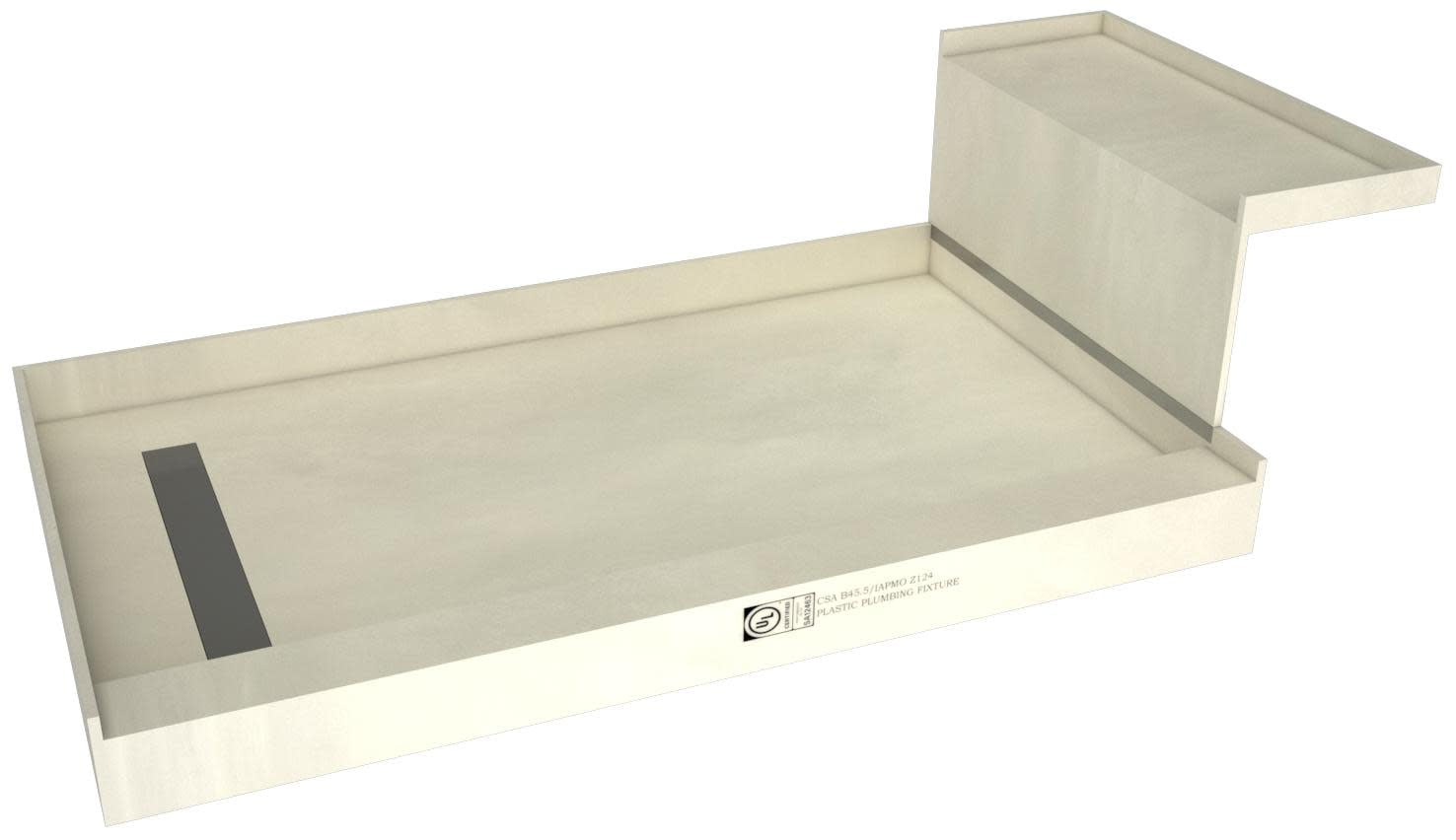 Tile Redi Rt3648lrb36kit Base'n Bench 60" X 36" Rectangular Shower Base ...