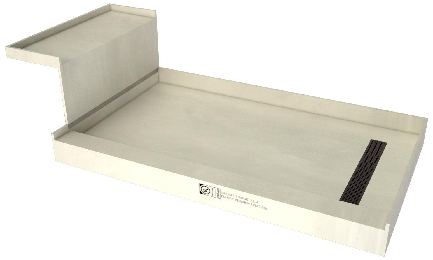 Tile Redi Rt3648rrb36kit Base'n Bench 60" X 36" Rectangular Shower Base ...