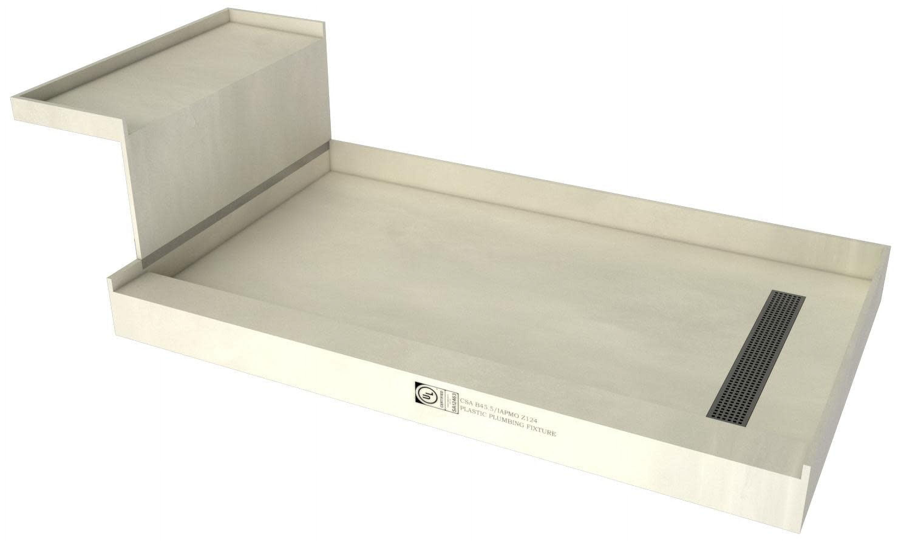Tile Redi Rt3648rrb36kit Base'n Bench 60" X 36" Rectangular Shower Base ...