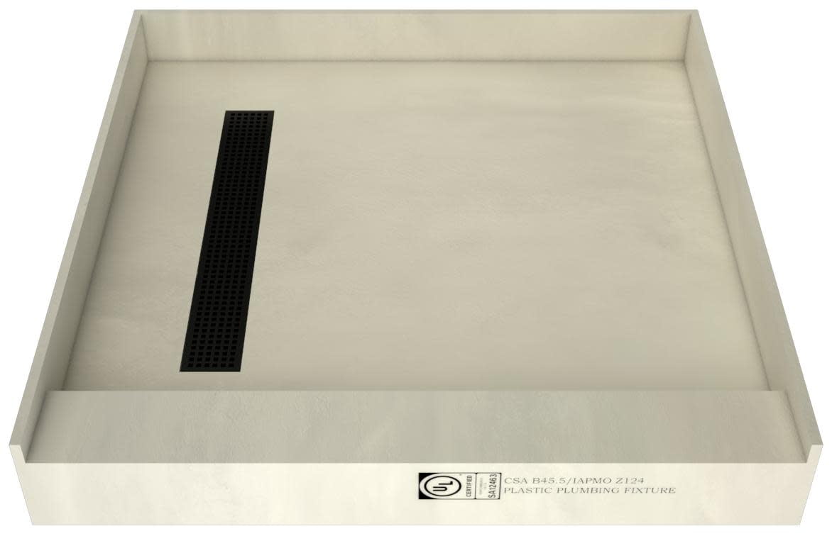 Tile Redi Rt4848lpvc Redi Trench 48" X 48" Square Shower Base - Black ...