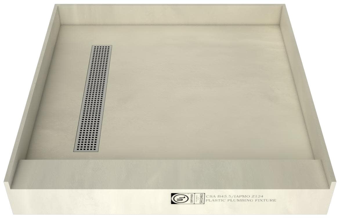 Tile Redi Rt4848lpvc Redi Trench 48" X 48" Square Shower Base - Chrome ...