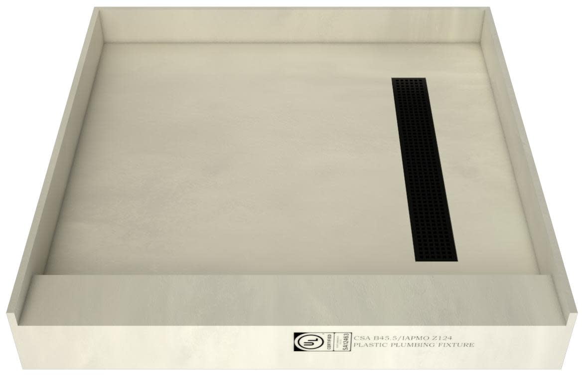 Tile Redi RT4848RPVCMB Redi Trench 48" X 48" Square Shower Base - Black ...