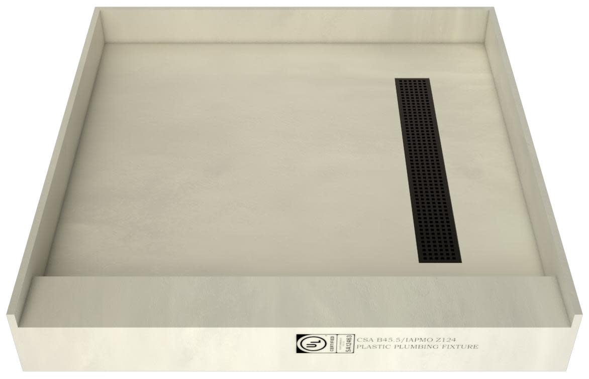Tile Redi Rt4848rpvc Redi Trench 48" X 48" Square Shower Base - Bronze ...