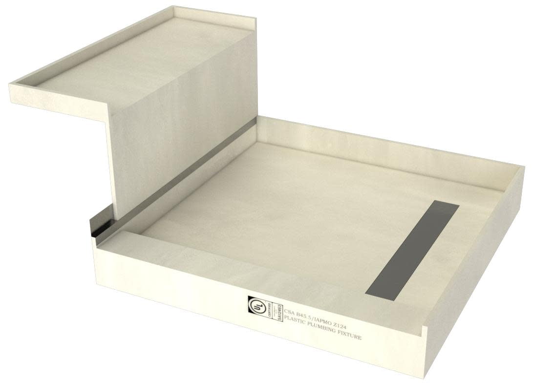 Tile Redi Rt4848rrb48kit Base'n Bench 60" X 48" Rectangular Shower Base ...