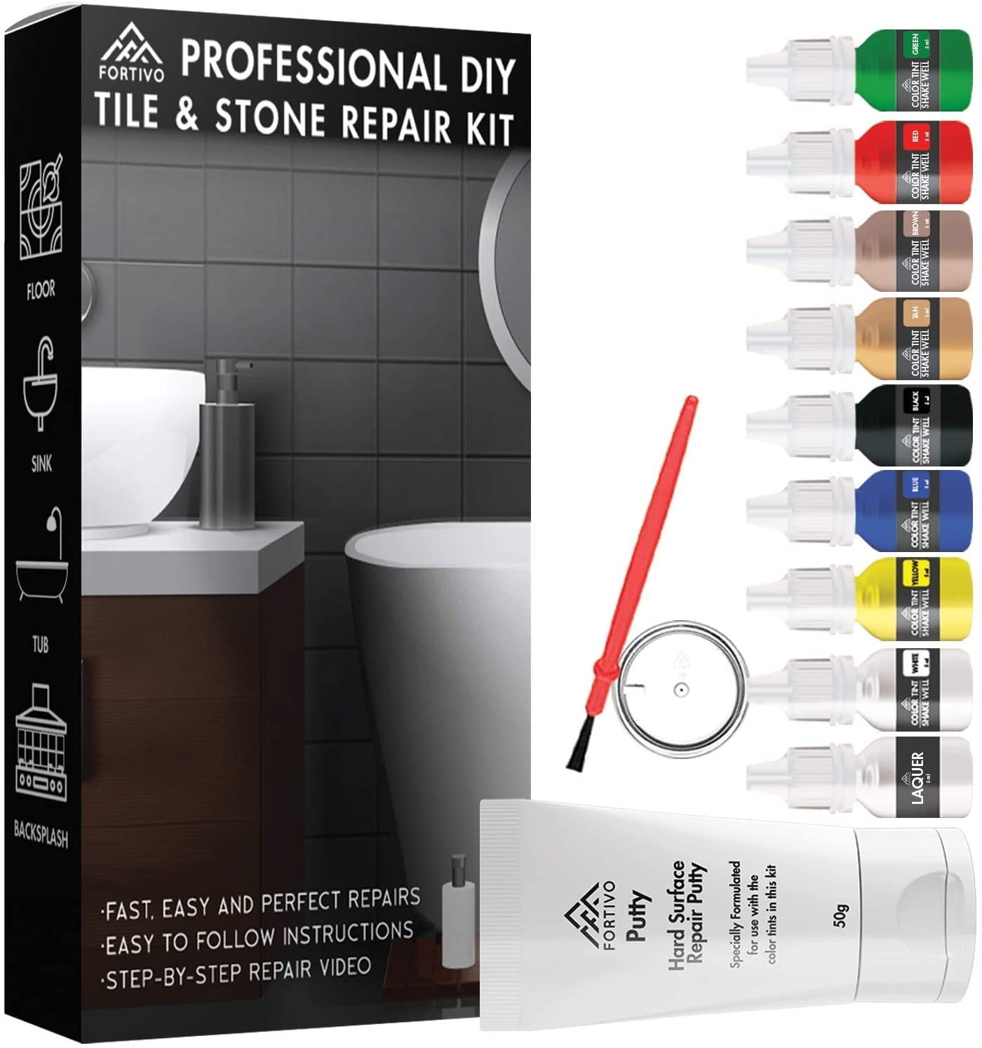 Tile Repair Kit Stone Repair Kit - Porcelain Repair Kit for Cracked ...