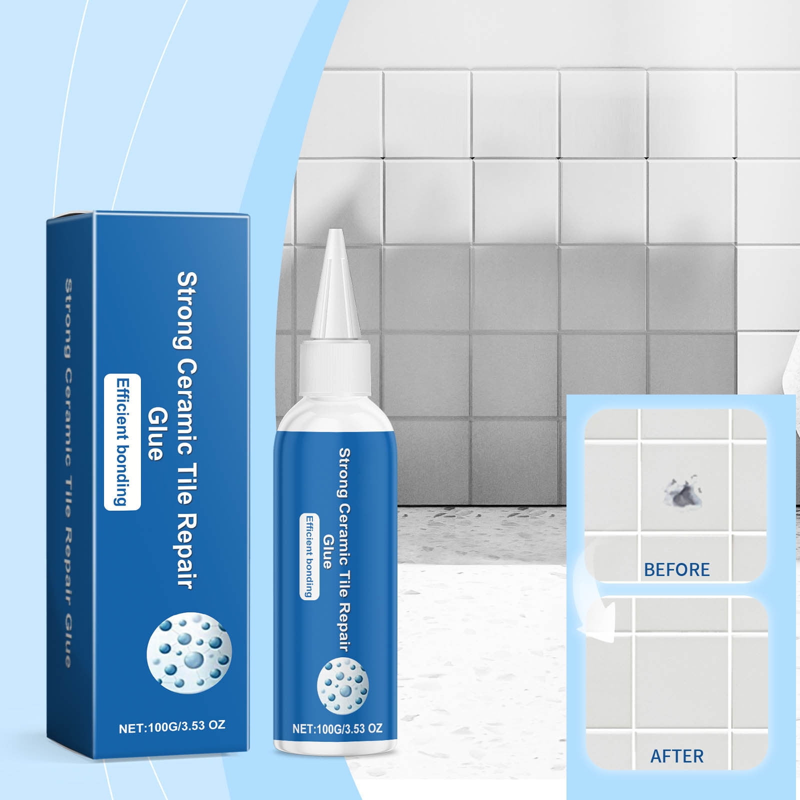 Tile Repair Paste, Cracking Cavity Filler, Durable Epoxy Adhesive, For ...