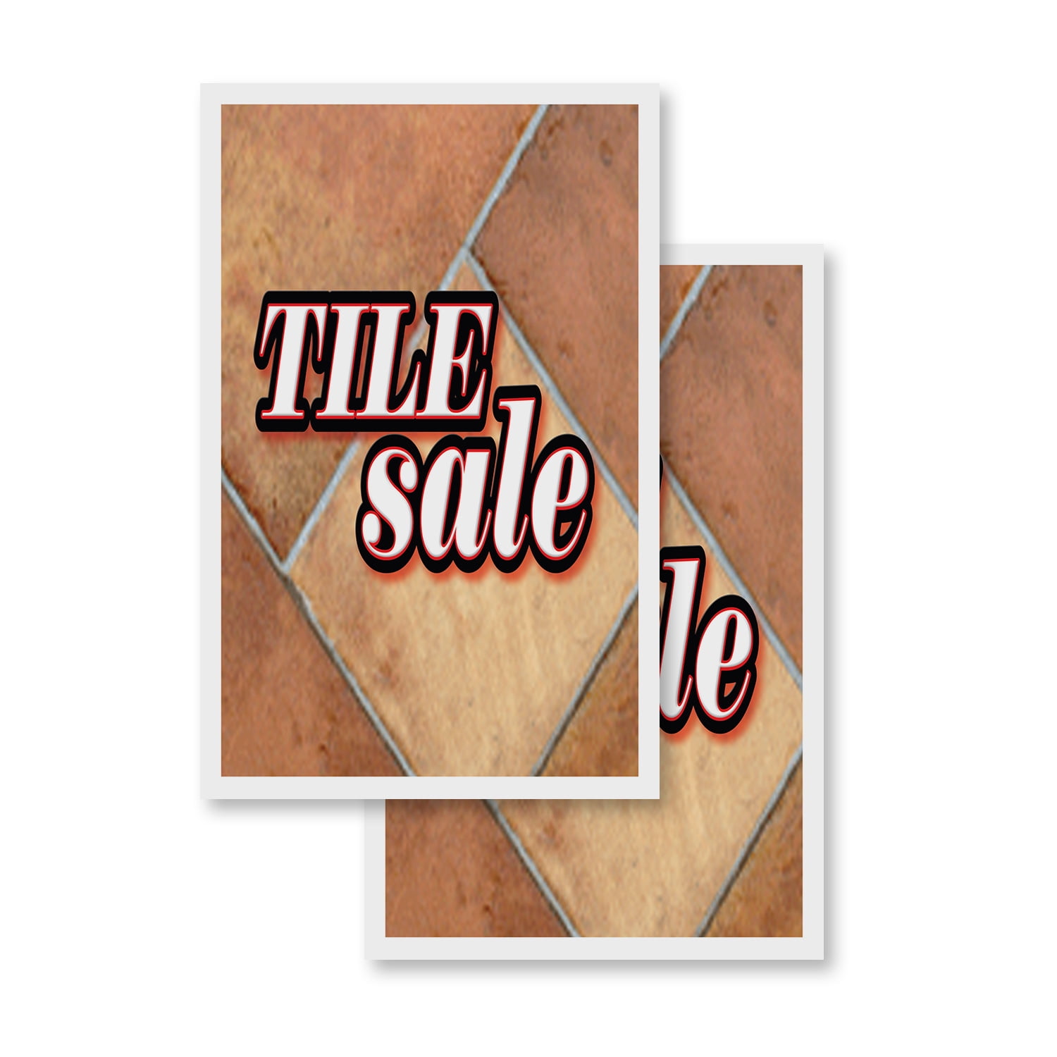 Tile Sale (2-PACK) 24" x 36" Vinyl Decals | Sign Insert Peel & Stick ...