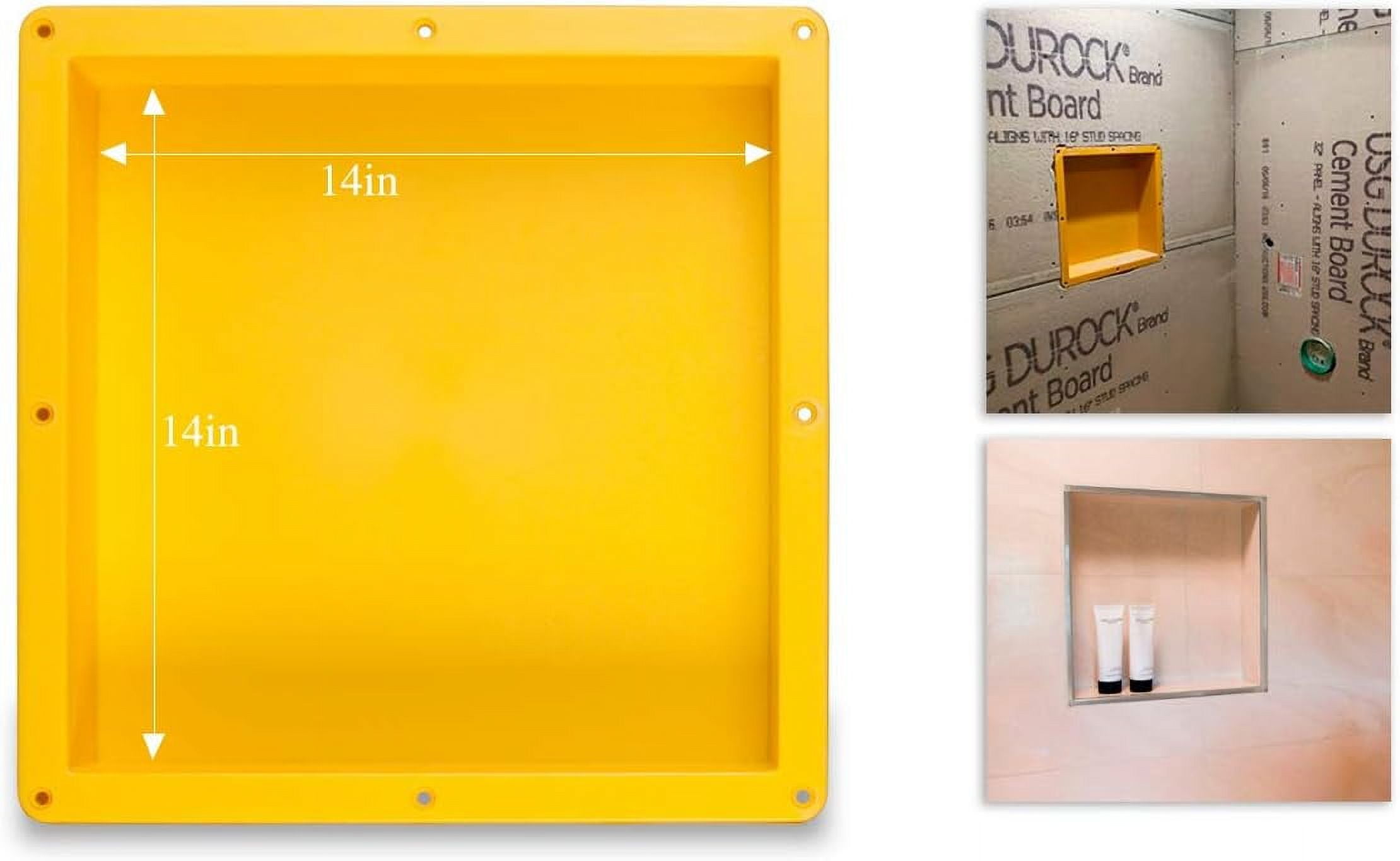 Tile Shower Niche Recessed Square inside dimension 14" ×14" × 4" D ...