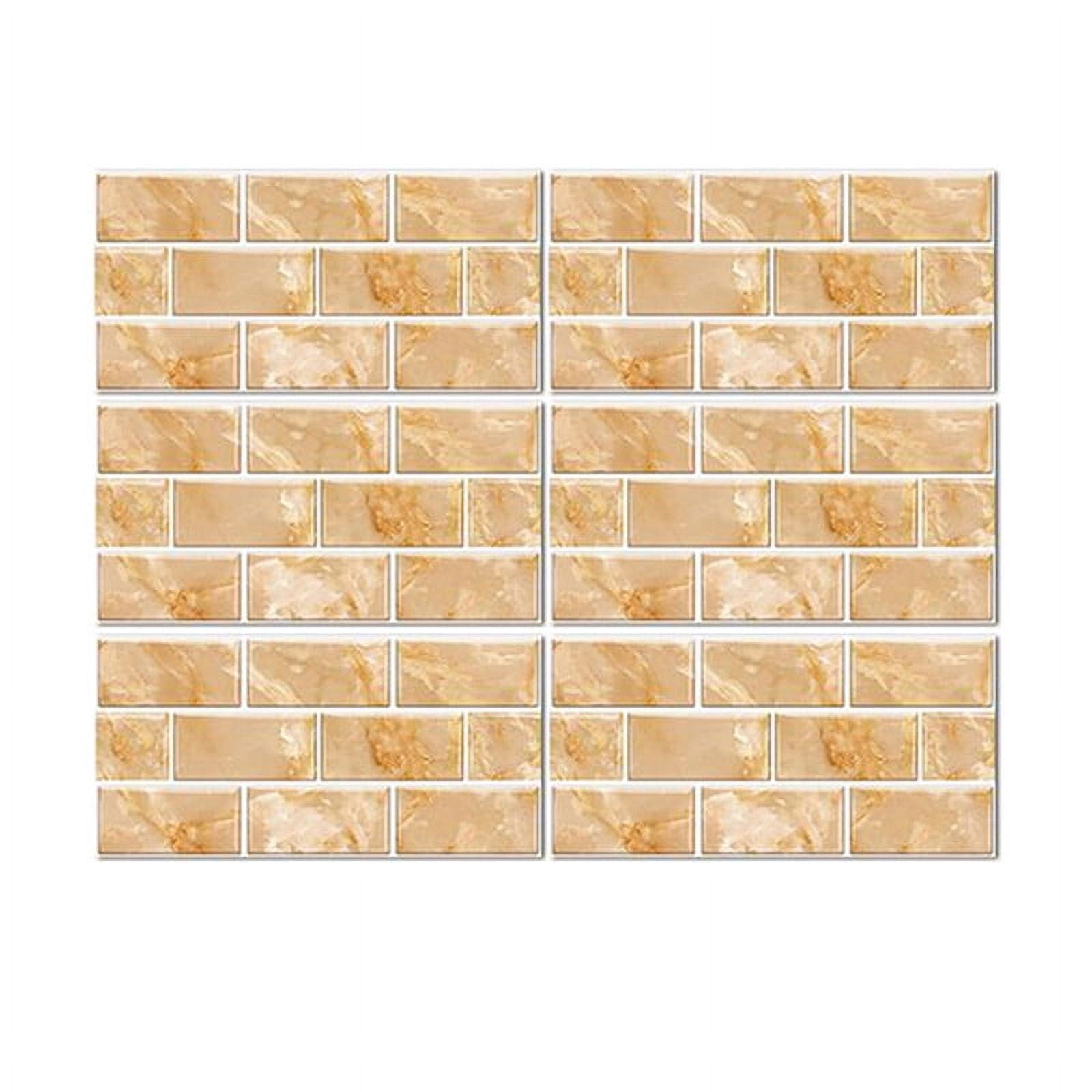 Tile Stickers 12"x6" Beige Brick Decals Kitchen Bathroom Removable ...