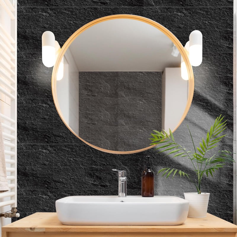 Tile Stickers 12"x6" Black Marble Decals Bathroom Kitchen Tiles ...