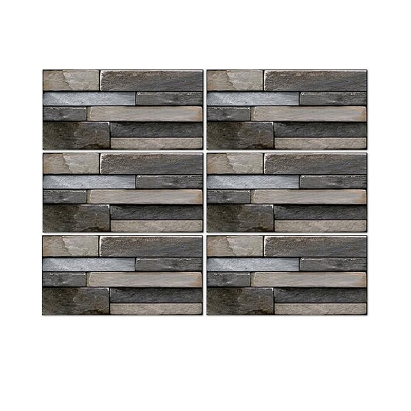 Tile Stickers 12"x6" Dark Gray Brick Decals Kitchen Bathroom Removable ...