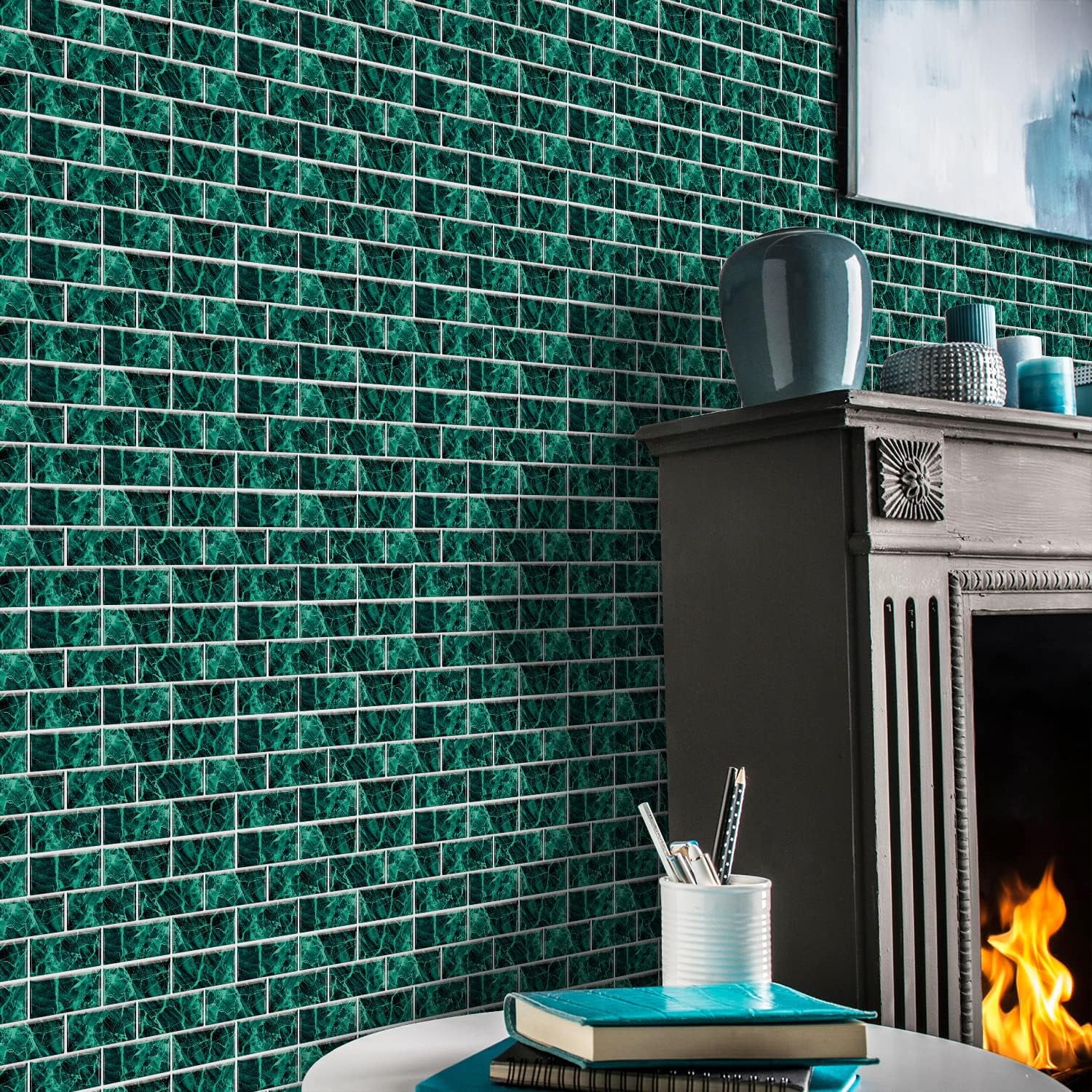 Tile Stickers 12"x6" Kitchen Backsplash Decals Bathroom Removable ...