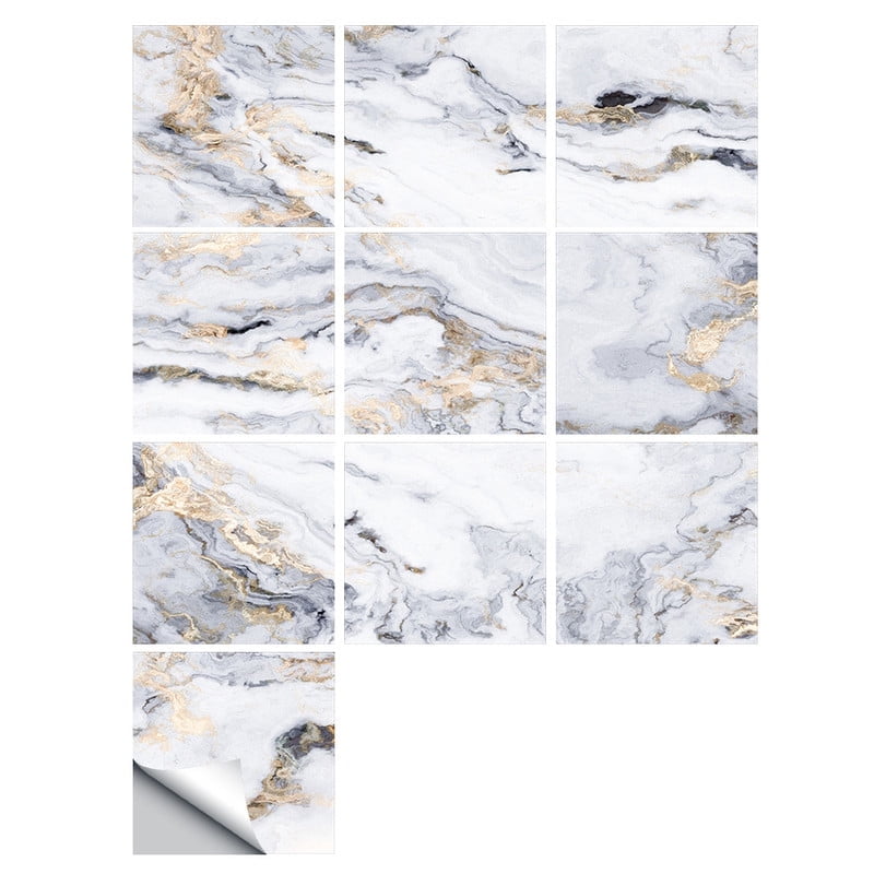 Tile Stickers 6"x6" Self-adhesive Waterproof Vinyl Decals Marbling Peel ...