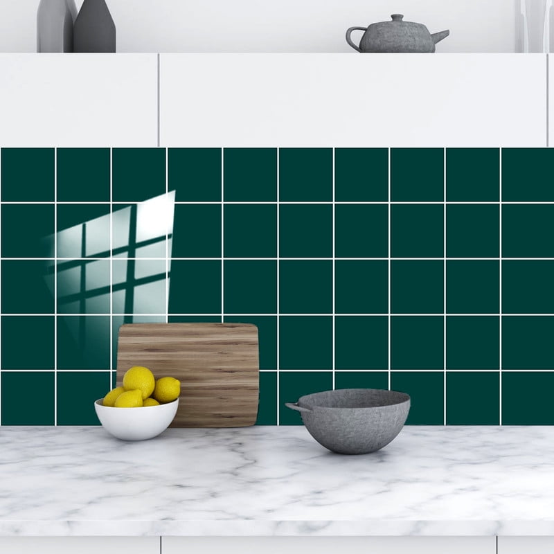 Tile Stickers Green 6"x6" Self-adhesive Waterproof Vinyl Decals Peel ...