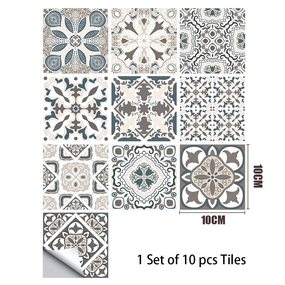 Tile Stickers Kitchen Adhesive Tile Transfers Sticker for Bathroom Peel ...