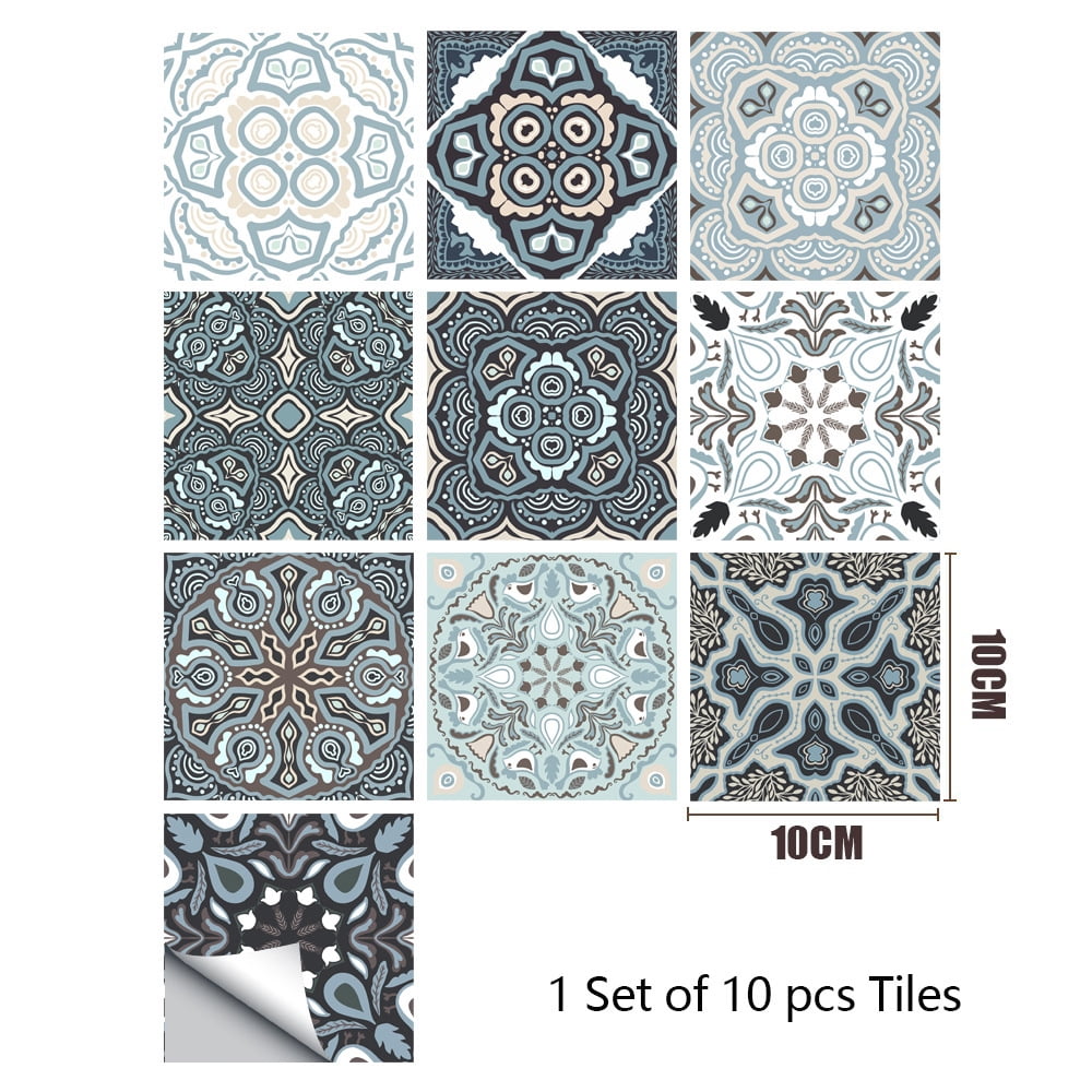 Tile Stickers Kitchen Adhesive Tile Transfers Sticker for Bathroom Peel ...
