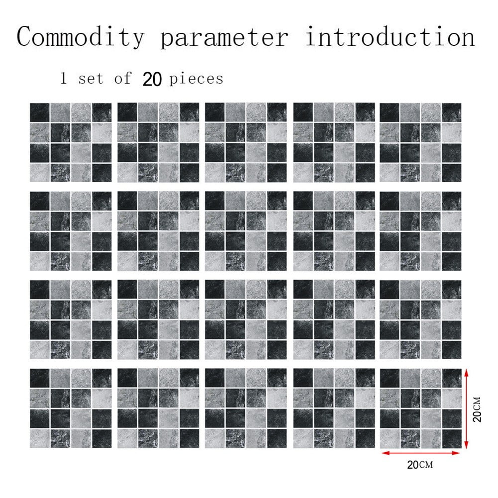 Tile Stickers PVC Wall Decals for Bathroom Kitchen Walls Waterproof ...