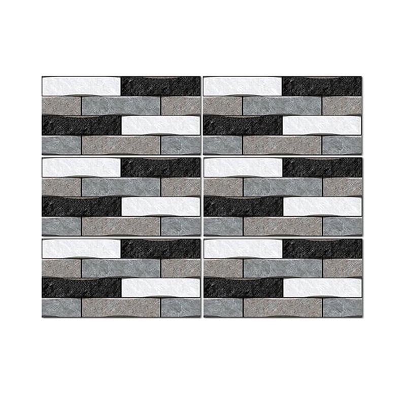 Tile Wall Stickers 12"x6" Black White Brick Decals Kitchen Backsplash ...