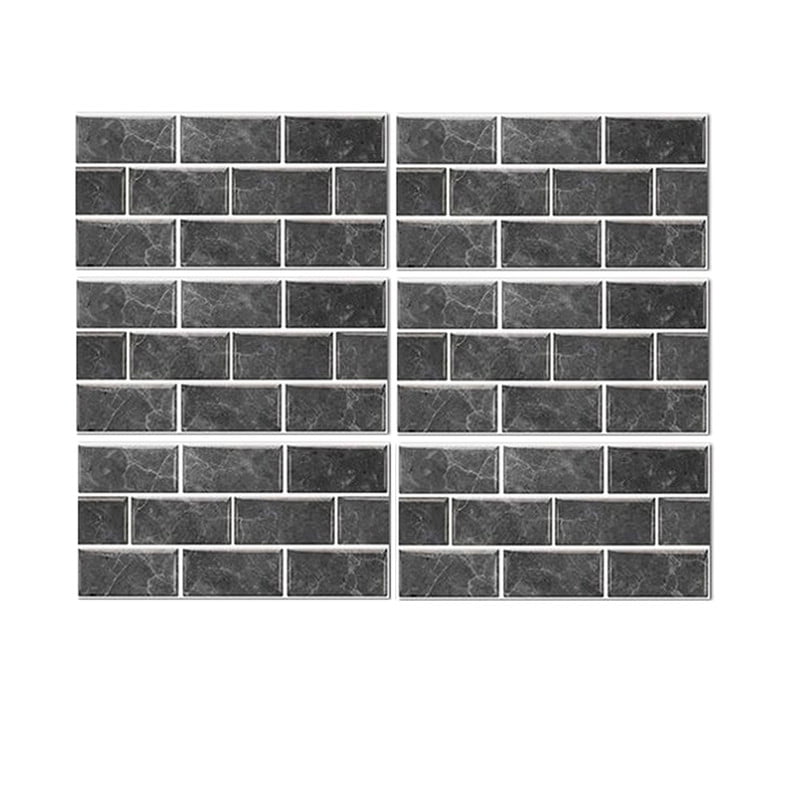 Tile Wall Stickers 12"x6" Dark Gray Brick Decals Kitchen Bathroom Tiles ...