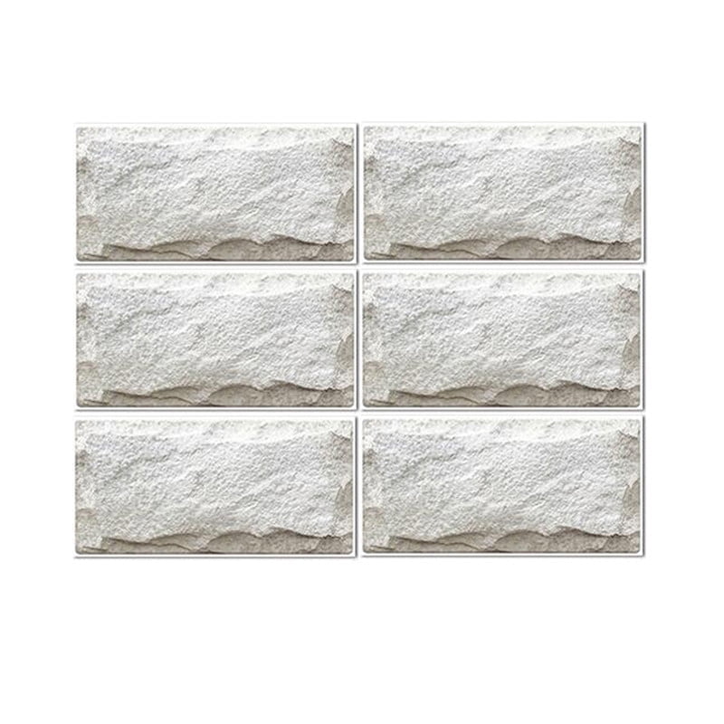Tile Wall Stickers 12"x6" White Brick Decals Vinyl Peel and Stick ...