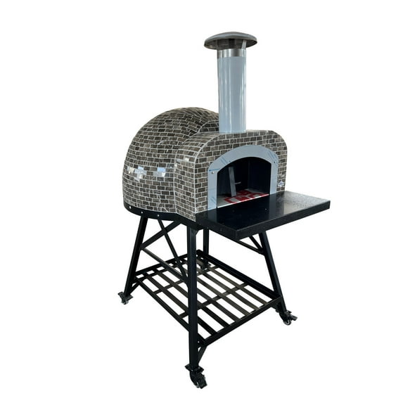 Tiled Cement Outdoor Pizza Oven / Clay Wood Fired Pizza Ovens with Ash ...