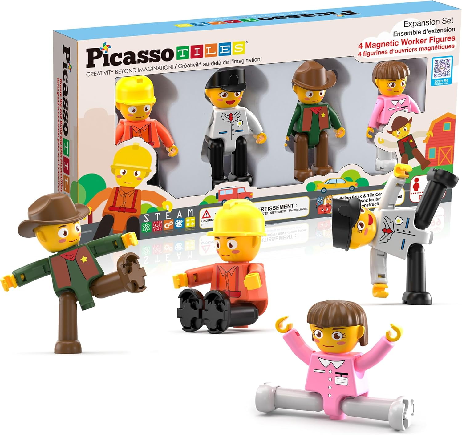 Tiles Magnetic Tiles Action Figures City Characters for Magnet Tile ...