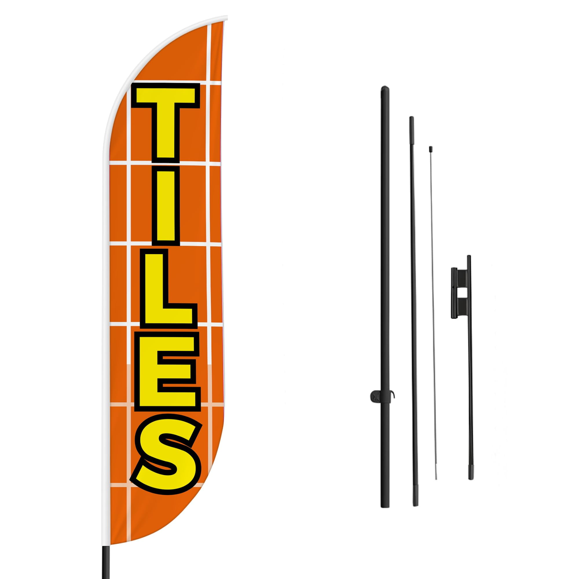 Tiles Sign feather flag Pole kit for Outdoor by Mavis | 15 FEET Tall ...